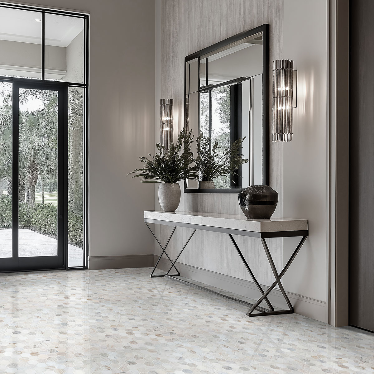 Angora Polished 2" Hexagon Mosaic Tile - MSI Backsplash Tile