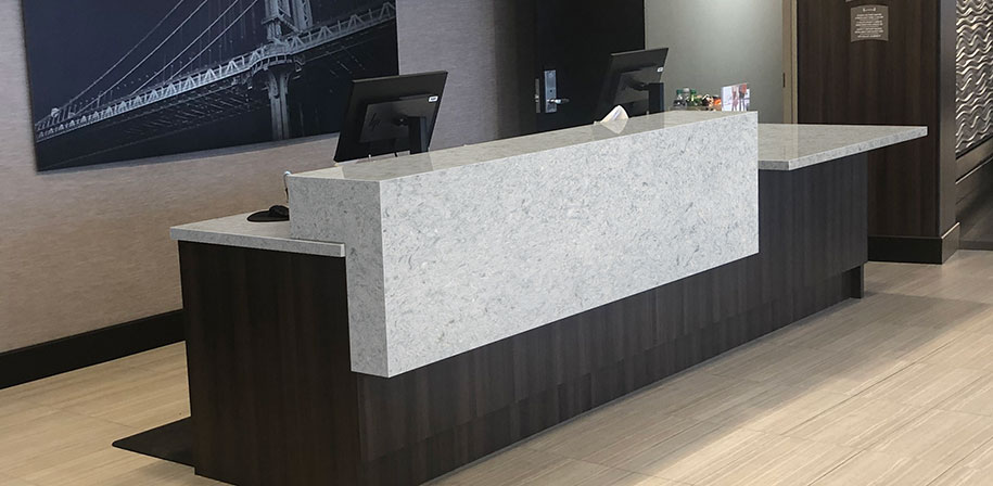 Hospitality Room Scene - Countertop Pelican White